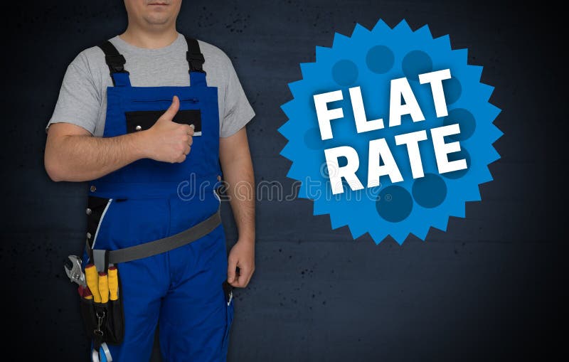 Flat Rate And Craftsman With Thumbs Up Stock Image - Image of flatrate ...