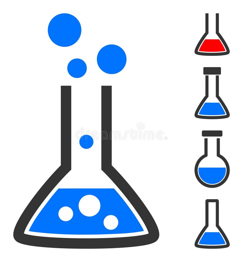 Flat Reaction Flask Vector Icon Image Stock Vector - Illustration of ...