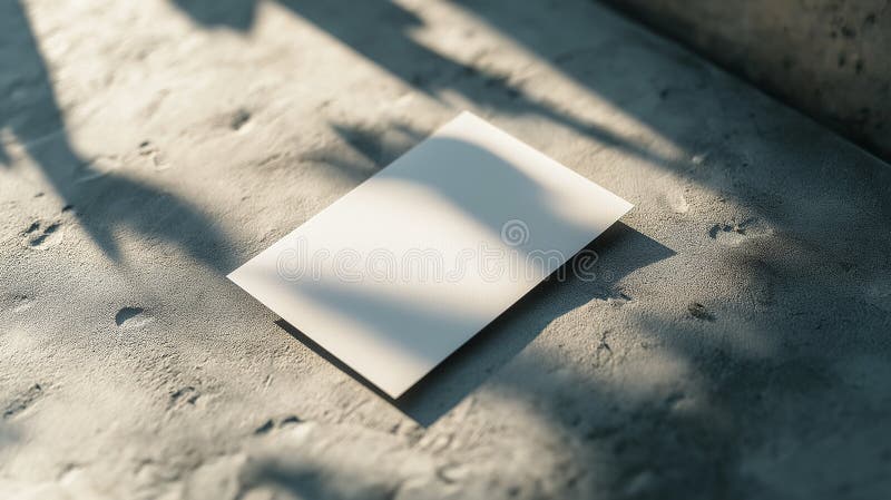 Flat Rectangular Business Card Mockup, Neatly Positioned at a Slight ...