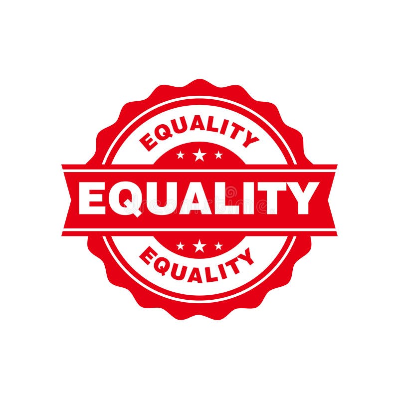 Flat Red Equality Stamp Illustration Template Vector Stock Vector ...