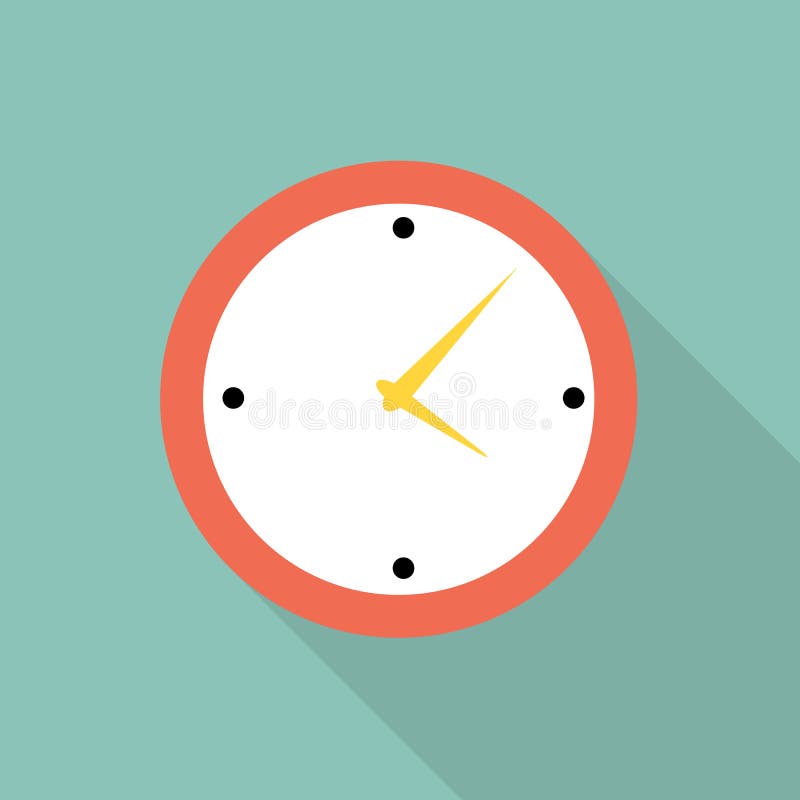 Flat Red Clock Alarm Watch Vector Illustration. EPS10 Stock Vector ...