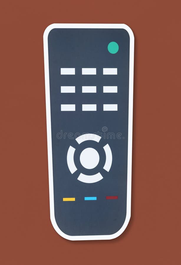 Flat Remote Control Icon on Brown Background Stock Illustration ...