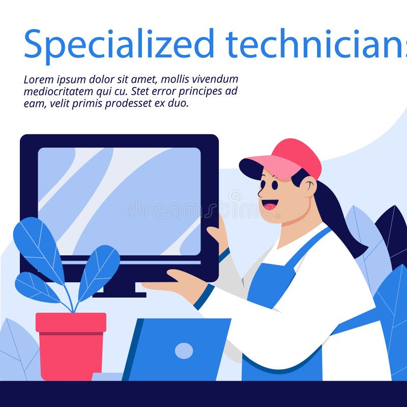 Flat Repair Shop Business Posts Set Vector Illustration Stock Vector ...