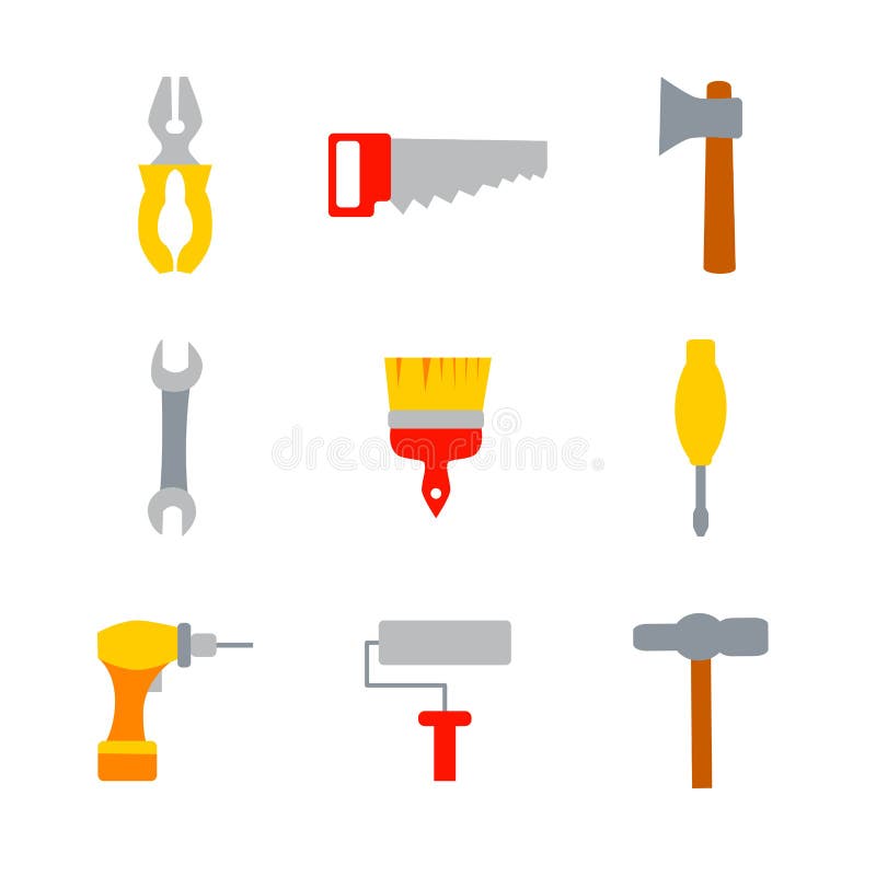 Flat Repair Tools Set stock vector. Illustration of hardware - 178780862