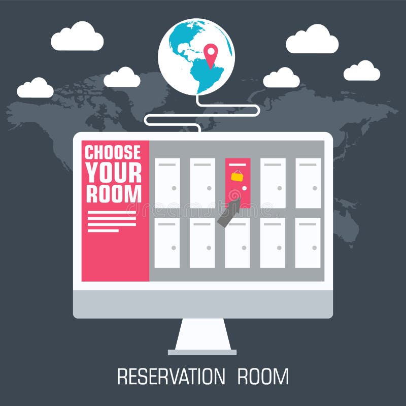 Flat Reservation Room Background Design Concept. Vector Illustration ...