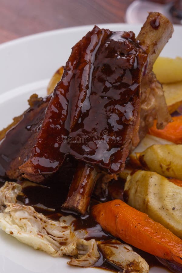 Flat rib with veggies. stock image. Image of meal, food - 107864175