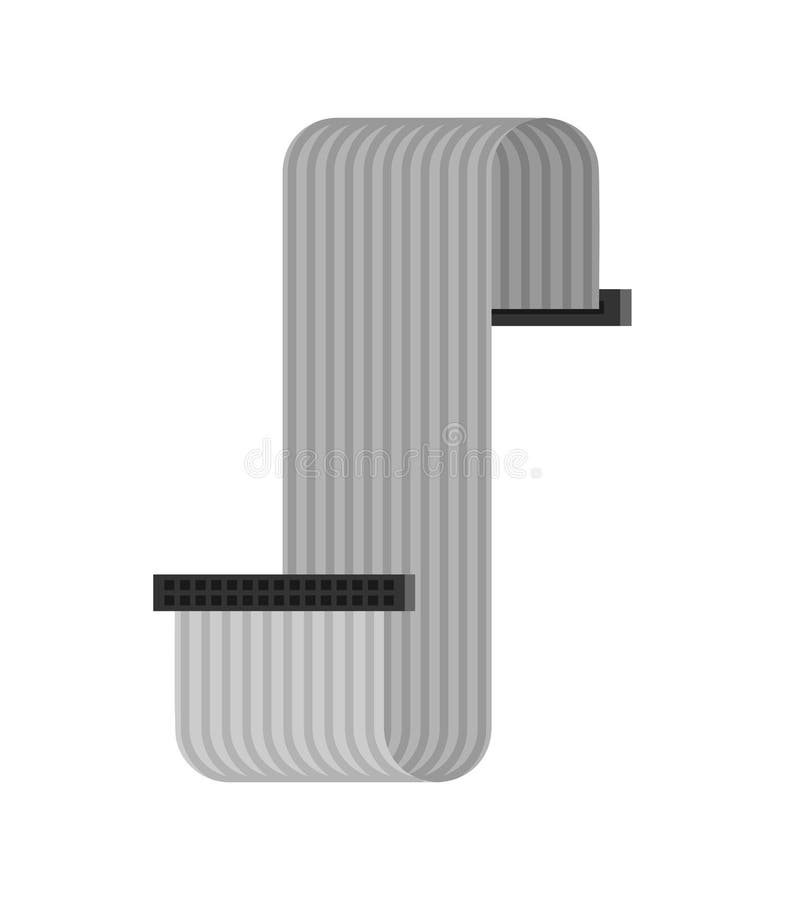 Flat Ribbon Cable Isolaed. PC Cable Connector Stock Vector ...