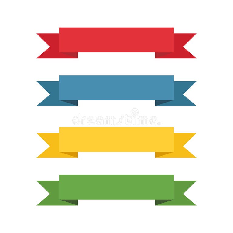 Flat Ribbons Banners. Ribbons in Flat Design. of Colorful Ribbons Stock ...