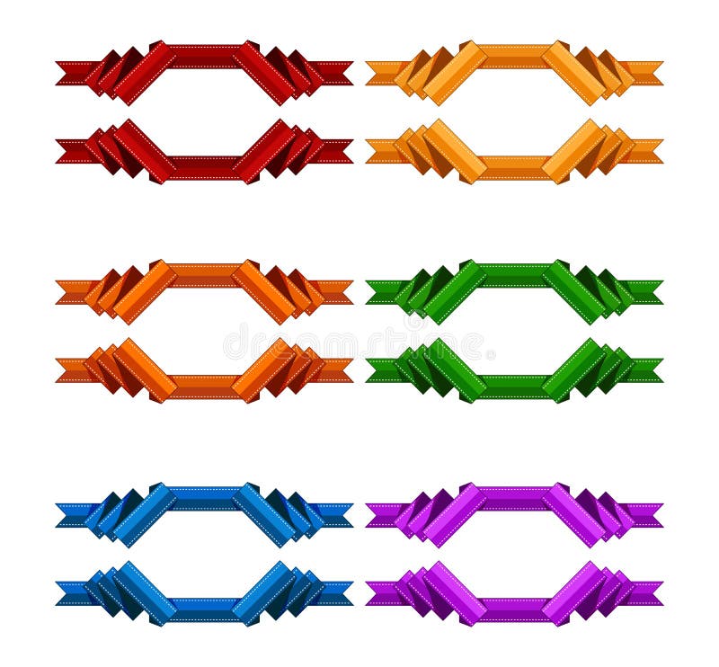 Flat Ribbons. Flat Design of Stitched Ribbons Stock Vector ...