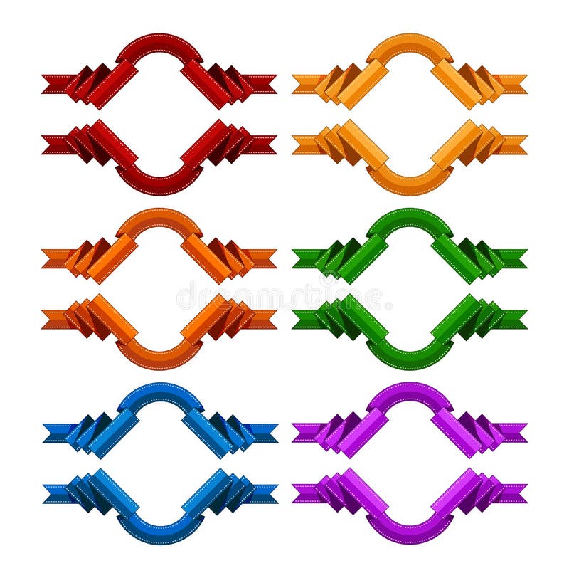 Flat Ribbons. Flat Design of Stitched Ribbons Stock Vector ...