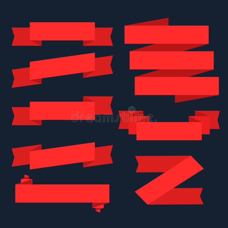 Flat ribbons set. stock vector. Illustration of label - 58790297