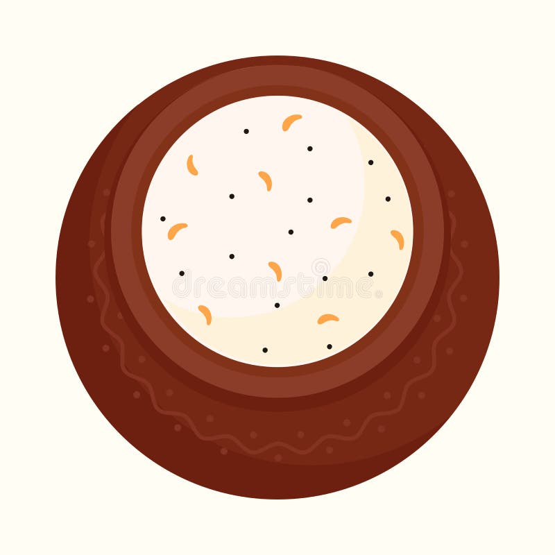 Flat Rice Mud Pot on Beige stock illustration. Illustration of symbol ...