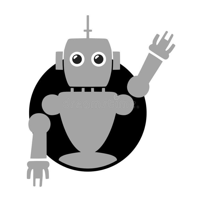 Flat robot draw stock illustration. Illustration of future - 333201032