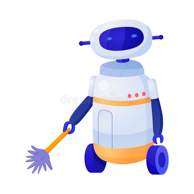 Flat Robot Illustration stock illustration. Illustration of digital ...