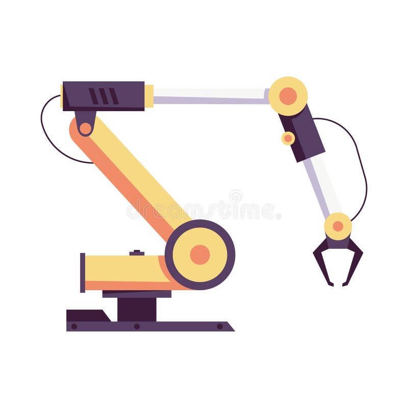 Robotic arm flat stock vector. Illustration of concept - 45843811
