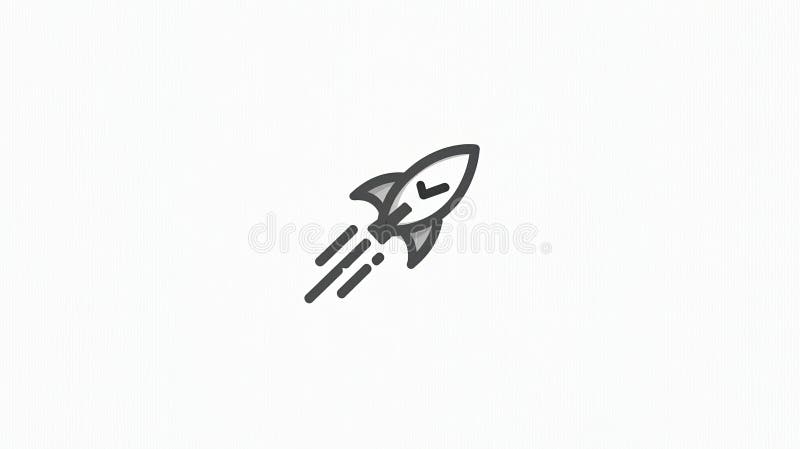 Flat Rocket Icon with Speed Lines and a Check Mark Representing Quick ...