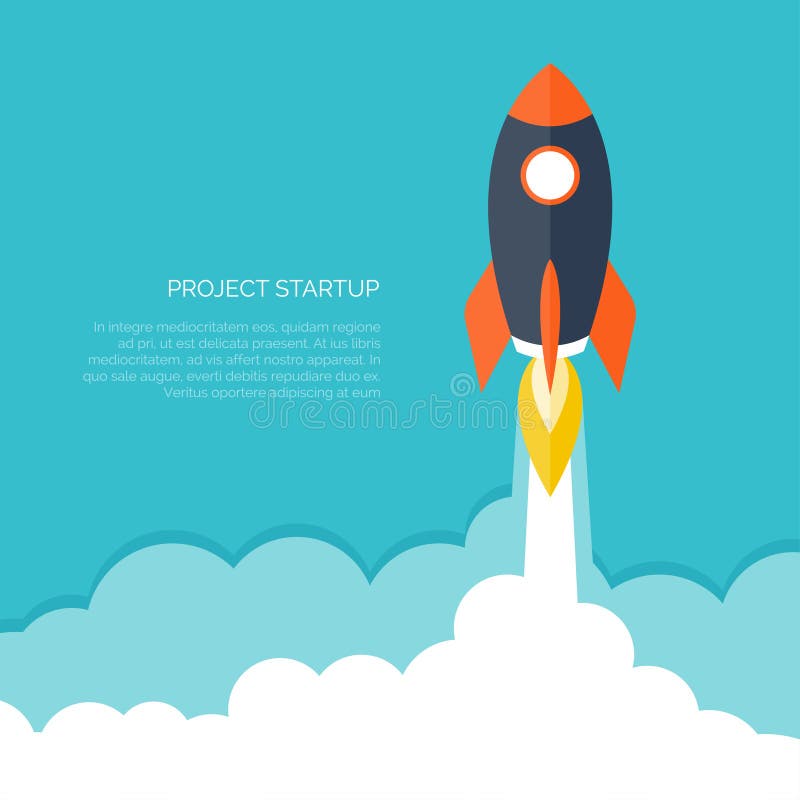 Flat Rocket Icon. Startup Concept. Project Development. Stock Vector - Illustration of science ...