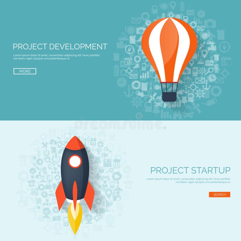 Flat Rocket. Project Start Up. Space. Smart Solutions and New Product ...