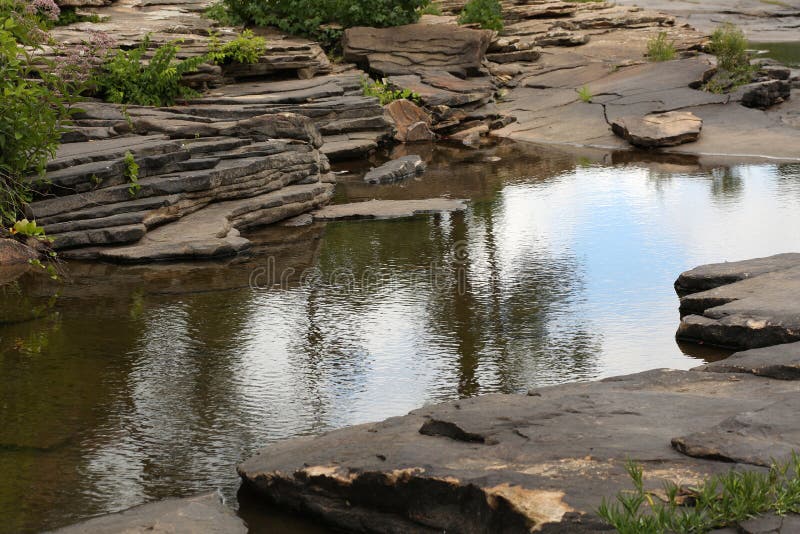 Flat Rocks and Creek stock image. Image of serenity, quiet - 83554241