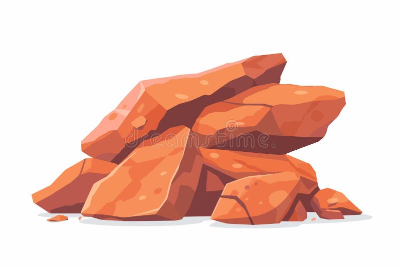 Flat Rocks Set Isolated Illustration Stock Vector - Illustration of ...