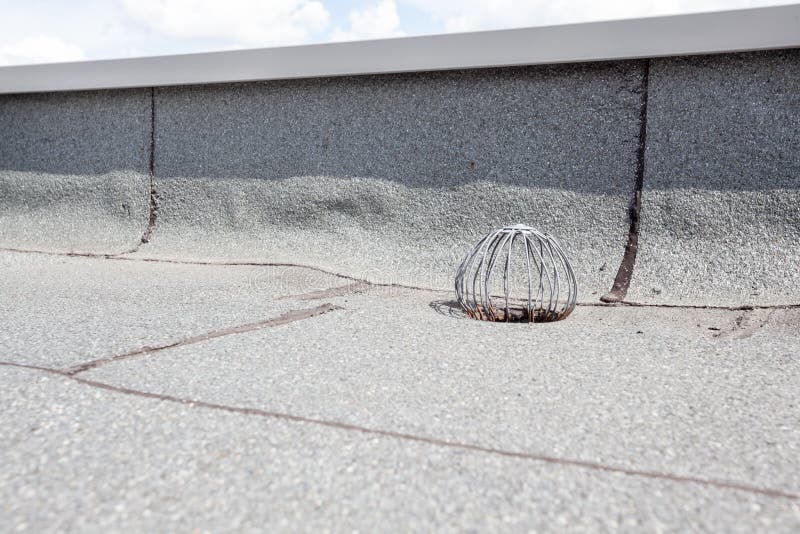 Flat roof drain stock image. Image of roof, industry - 72477019