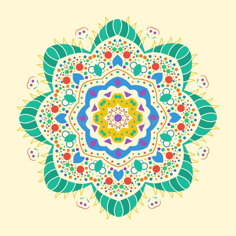 Flat Round Decorative Ornament Stock Vector - Illustration of flat ...