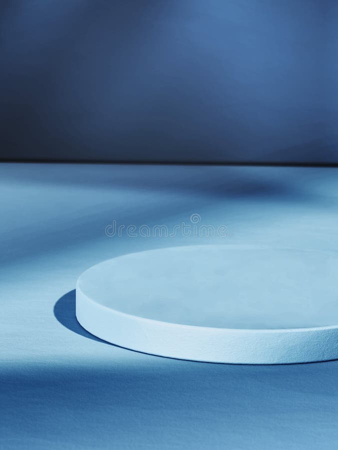 Flat Round Elevated Base, Blue Toned Image. 3d Computer Graphic ...