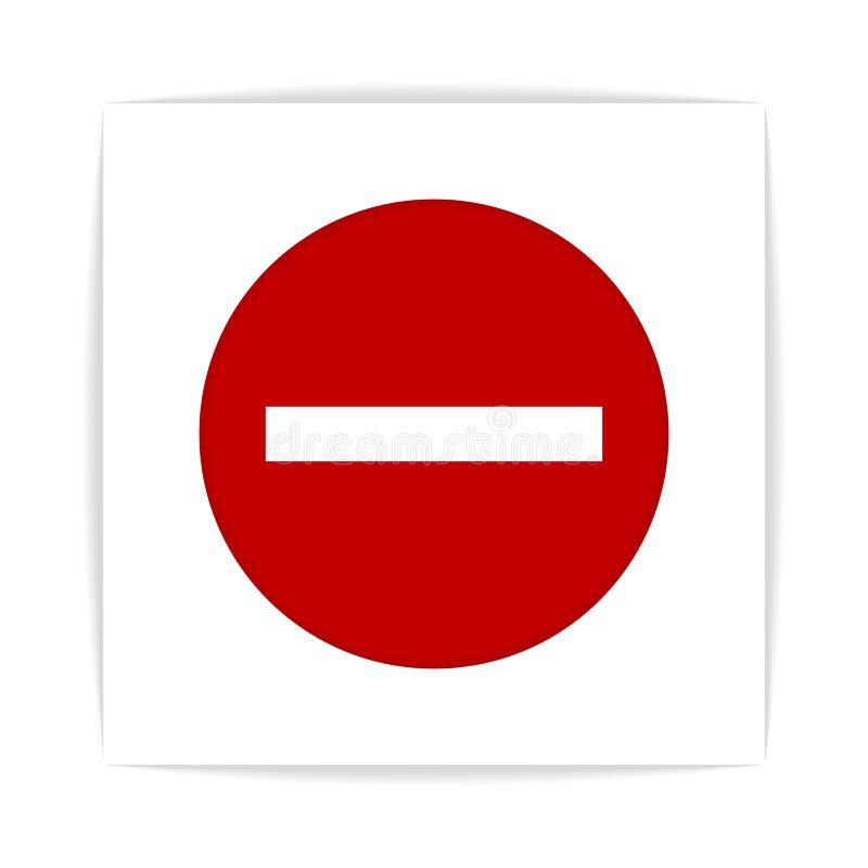 Flat Round Minus Sign Red Icon, Button Stock Vector - Illustration of design, minus: 124700433