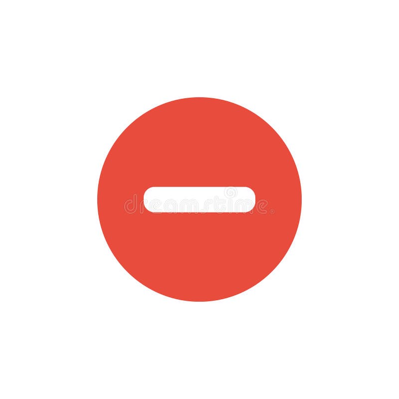 Round Red Minus Sign Line Icon, Button, Remove, Negative Symbol ...