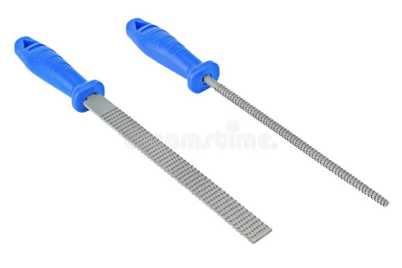 A flat and round rasp file stock photo. Image of object - 51590662