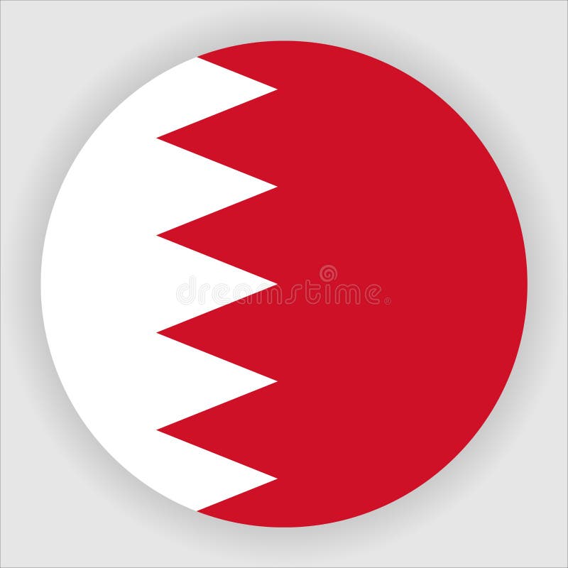 Bahrain Flat Rounded Flag Vector Stock Illustration - Illustration of ...