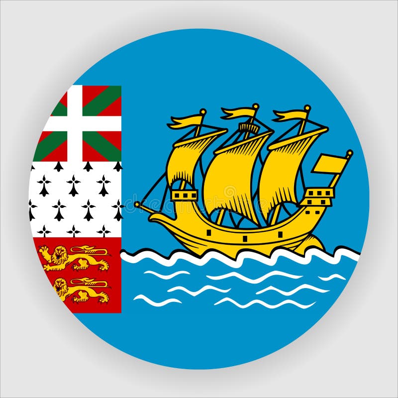 Saint-Pierre and Miquelon Flat Rounded Flag Vector Stock Illustration ...