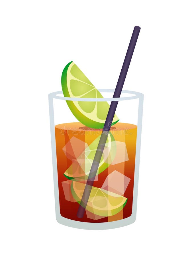 Flat Rum Cocktail stock vector. Illustration of slice - 273028467