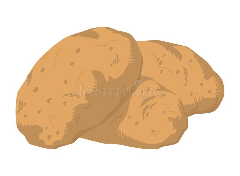 Flat Russet Potato Starch Vegetable Food Stock Vector - Illustration of ...