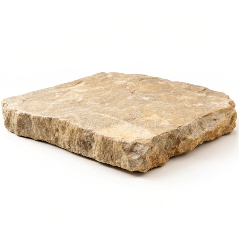 Flat Rustic Rock Slab Isolated on White Background Stock Illustration ...