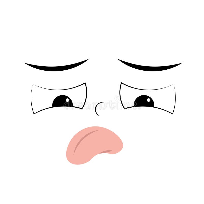 Flat Sad Expression Emote Avatar Stock Vector - Illustration of young ...