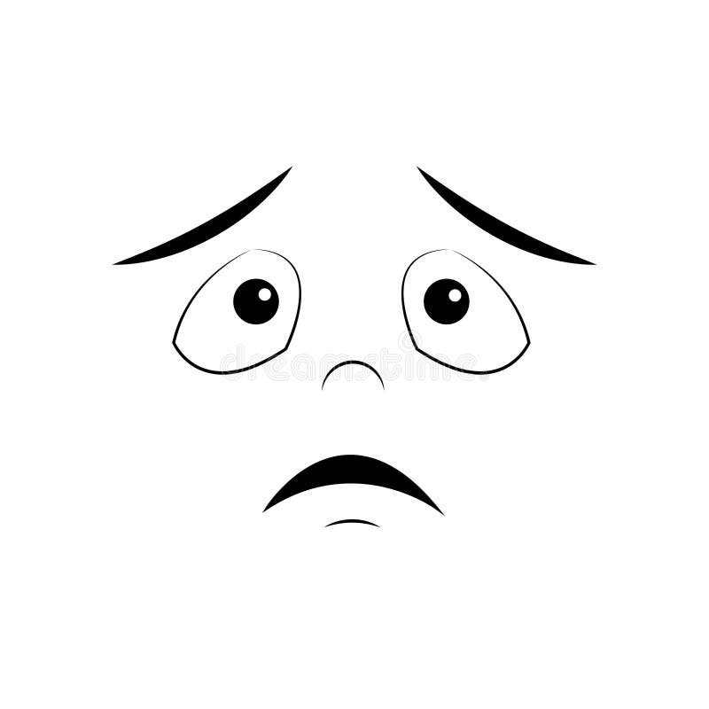 Flat Sad Expression Emote Avatar Stock Vector - Illustration of avatar ...