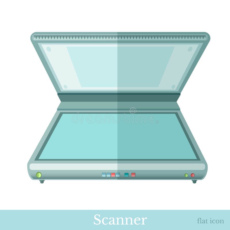 Flat scanner icon isolated stock vector. Illustration of symbol - 59723481