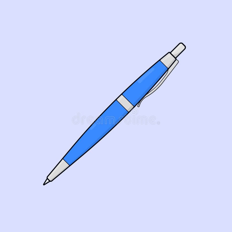 Flat School Pen Illustration Vector Icon Ballpoint Pen Stock Vector ...