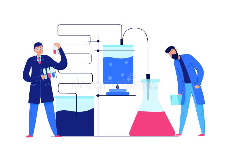 Flat Science Laboratory stock illustration. Illustration of substance ...