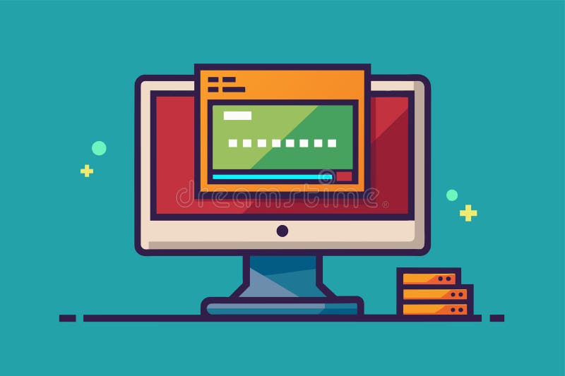 Flat Screen Computer with Stack of Books, Waiting for the Game To Load ...