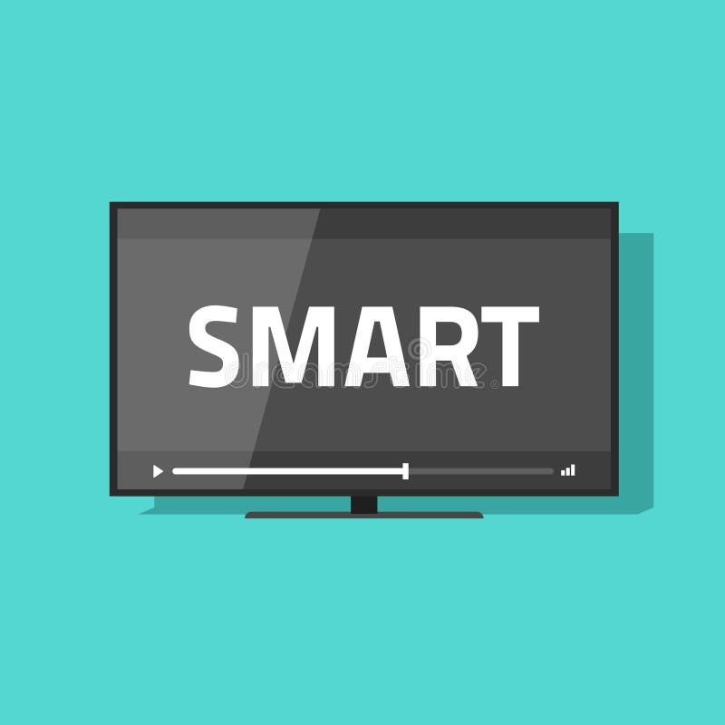 Smart Television Display Vector Illustration Isolated, Cartoon Design ...