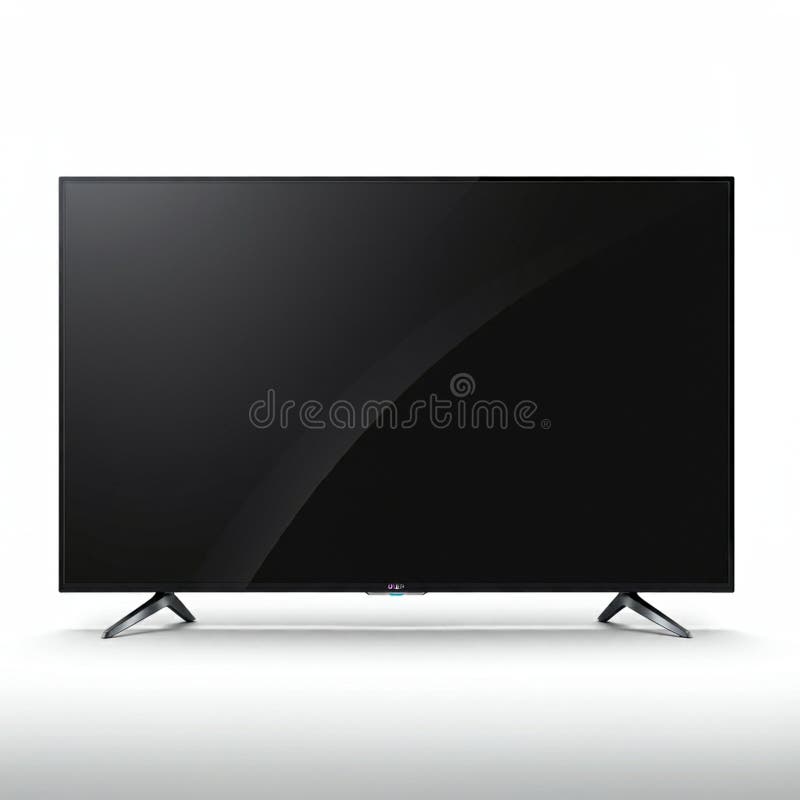 Flat-screen Television with a Black Display and Slim Bezel, Mounted on ...