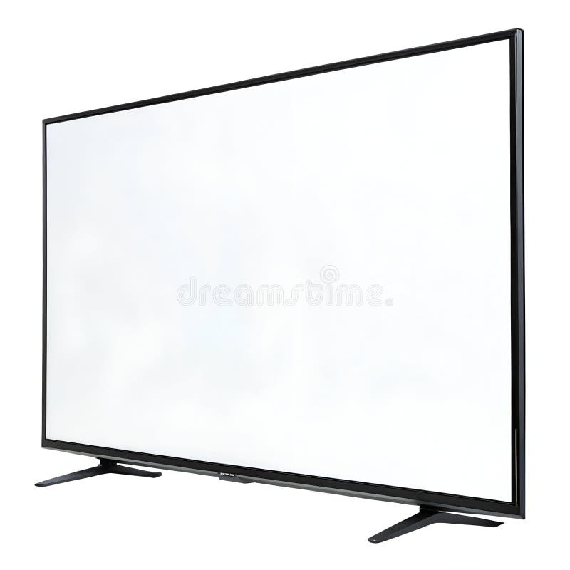 Flat Screen Television with Blank White Screen Isolated on White ...