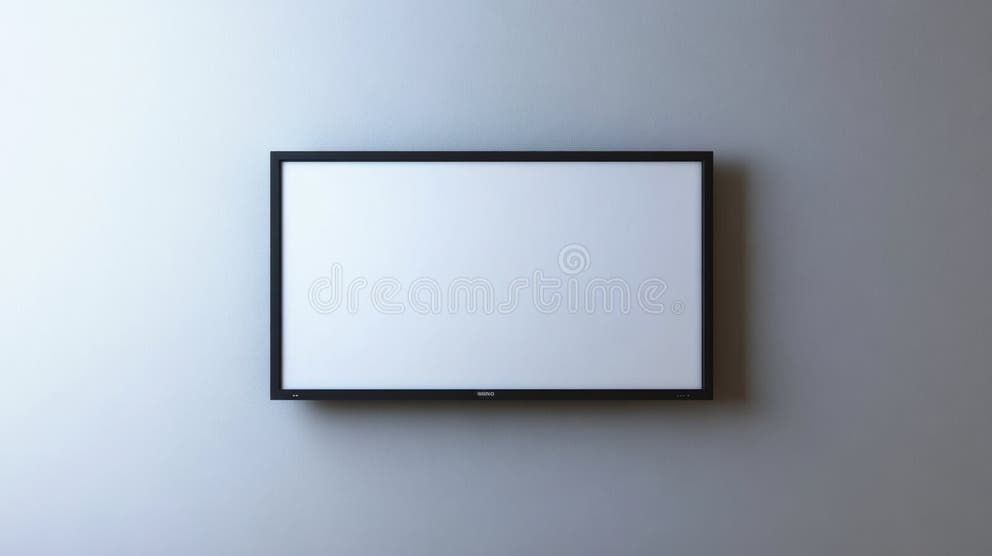 Flat Screen Television Mounted on a Plain Wall in an Empty Room during ...