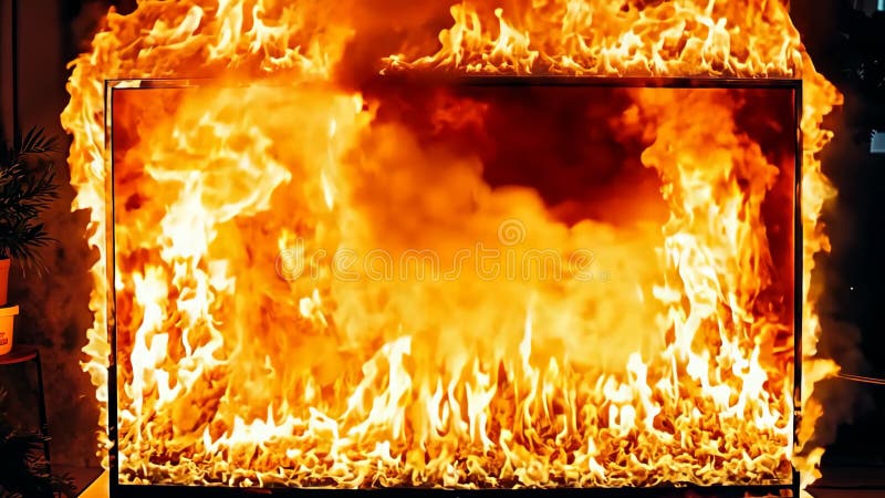 A Flat Screen Television Sitting on Top of a Wooden Table in Front of a ...