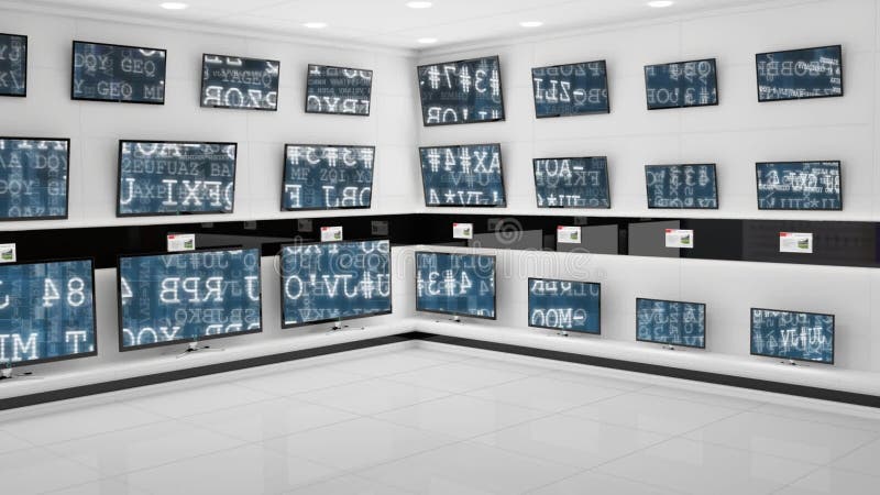 Flat Screen Televisions on Display with Interface Codes on Their ...