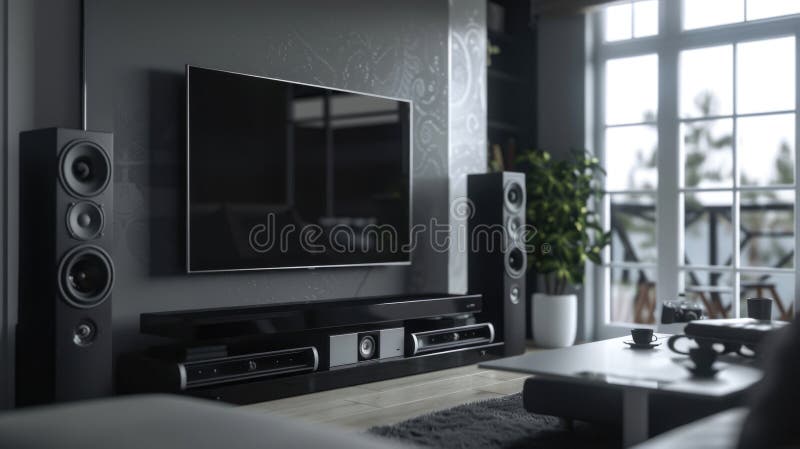 A Flat Screen TV Sits Atop a Rustic Wooden Table, Ready for Viewing or ...