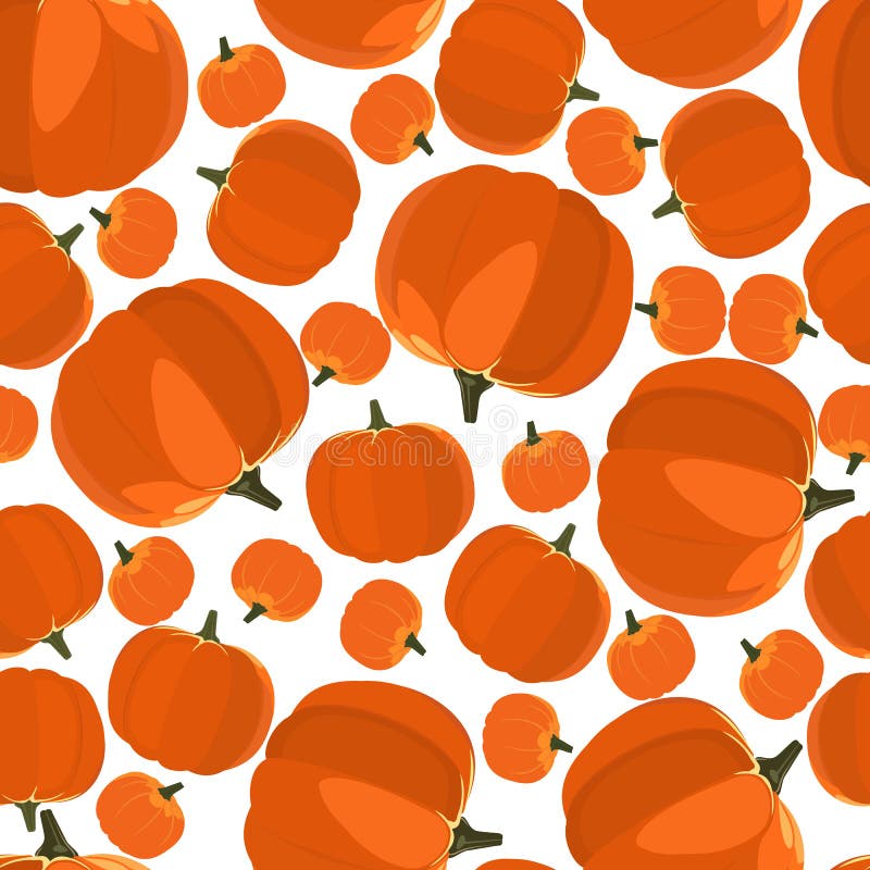 Flat Seamless Pattern Pumpkin Stock Vector - Illustration of pattern ...