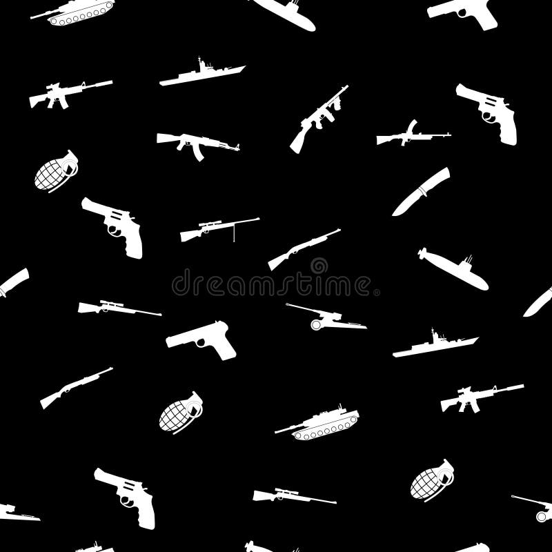 Flat Seamless Pattern Weapons in Vector Format Stock Vector ...